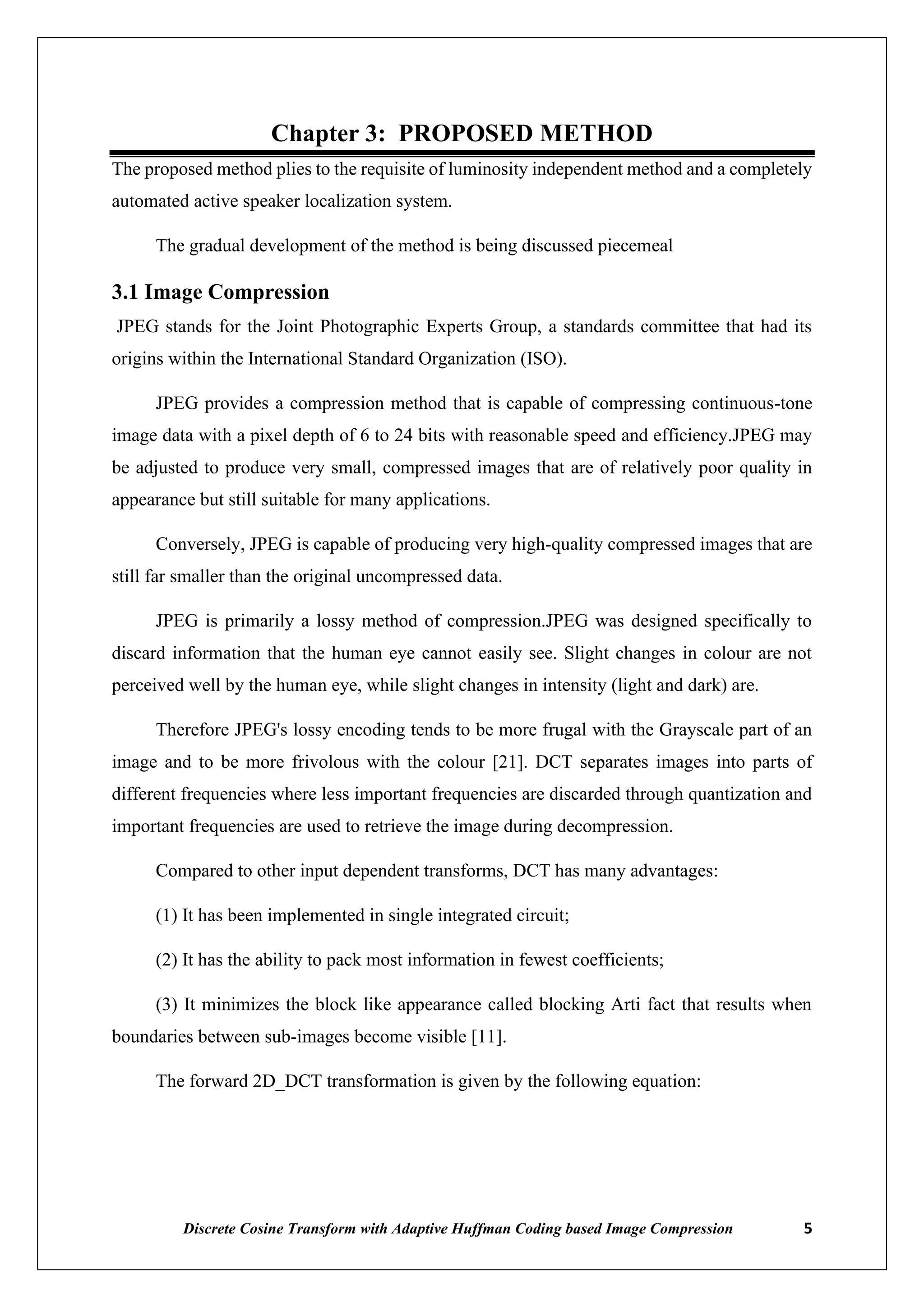 DISCRETE COSINE TRANSFORM WITH ADAPTIVE HUFFMAN CODING BASED IMAGE COMPRESSION | PDF | Web ...