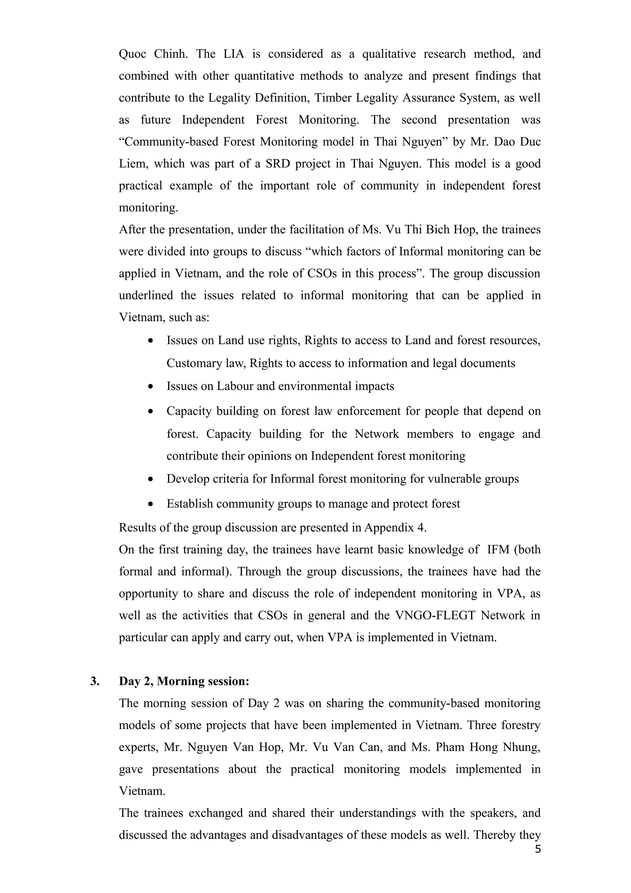 Report of training workshop on ifm | DOC