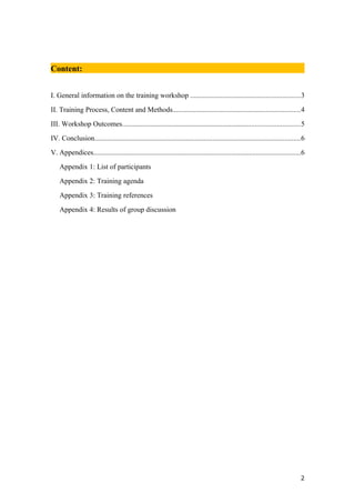 Report of training workshop on ifm | DOC