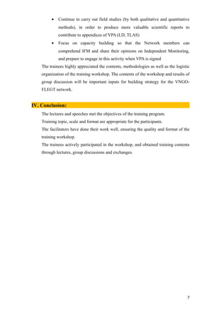 Report of training workshop on ifm | DOC