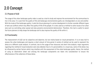 Urban landscape Quality Index Report | PPTX | Landscaping | Home & Garden