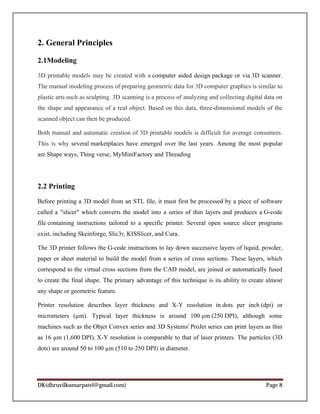 Report on 3d printing | PDF