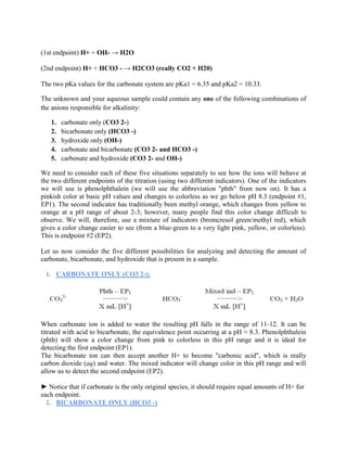Report on alkalinity test | DOCX