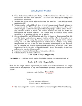 Report on alkalinity test | DOCX