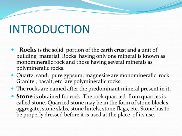 Report on building material[ rock and stone | PPT