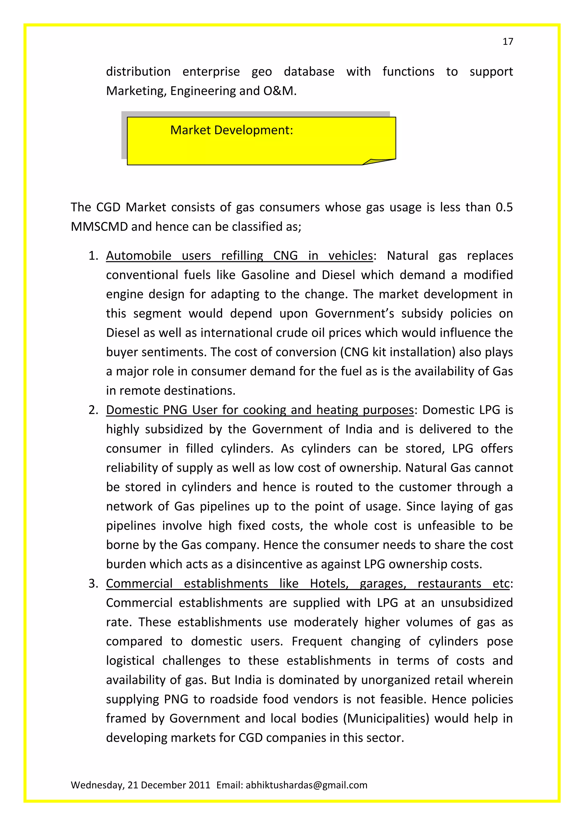 CGD Business in India: a report | PDF