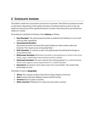 Report on chocolate_by_apurva_tolia | DOCX | South America Travel ...
