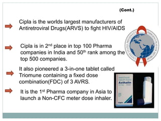 Report on cipla | PPT