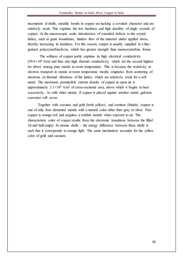 Project Report on commodity market | DOCX | Stocks and Bonds | Personal Investing