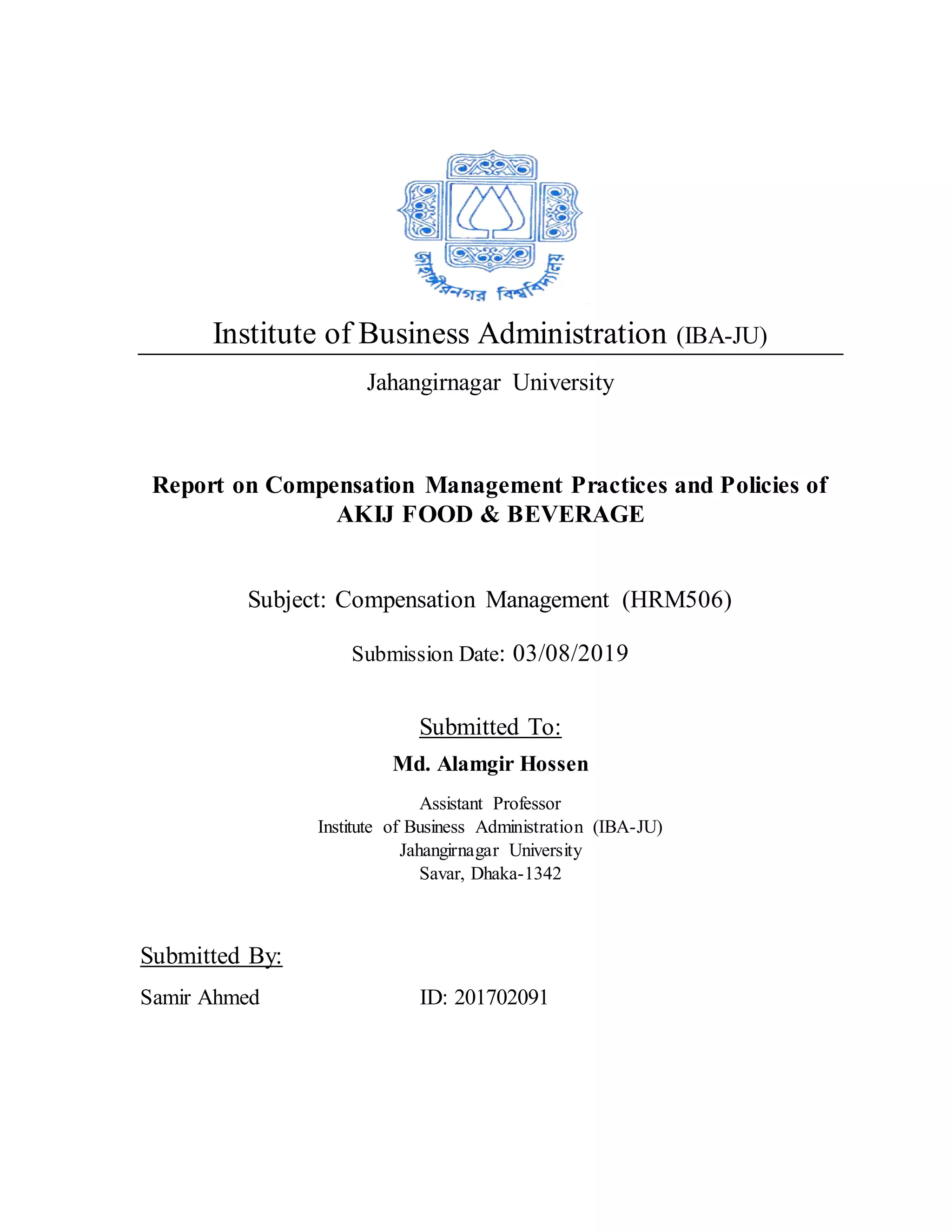 Report on compensation management | DOCX