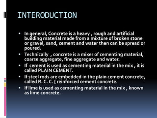 Report on concrete | PPTX