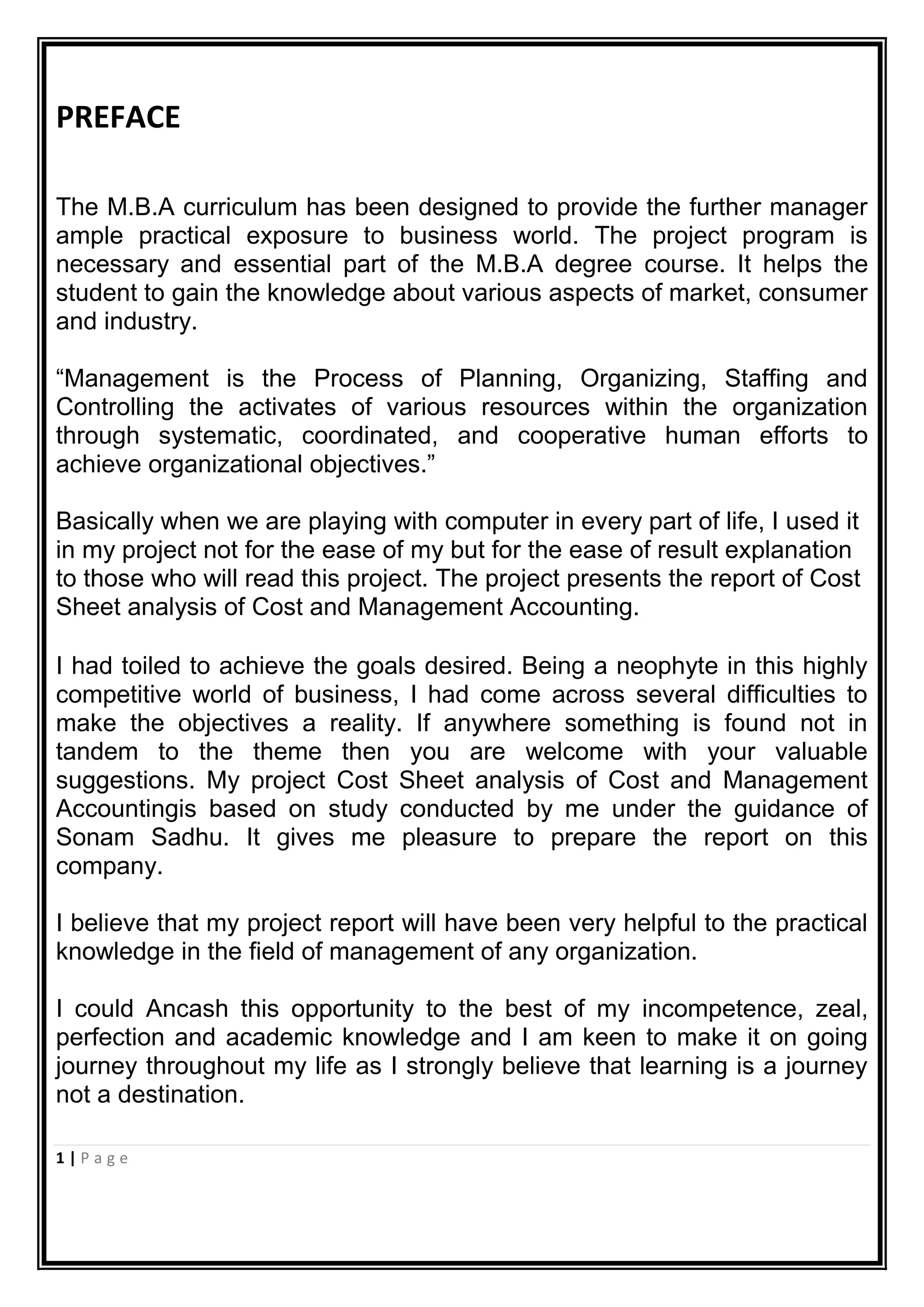 Report on cost analysis (cost) | PDF