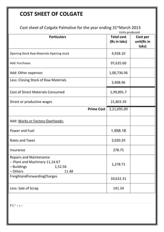 Report on cost analysis (cost) | PDF