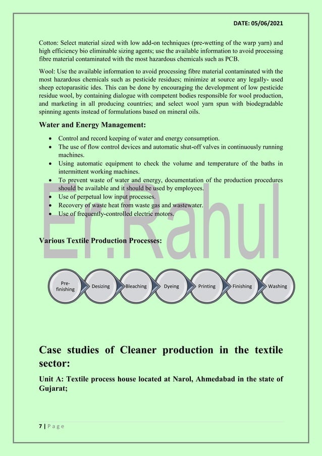 Report on cleaner production in small sector | PDF