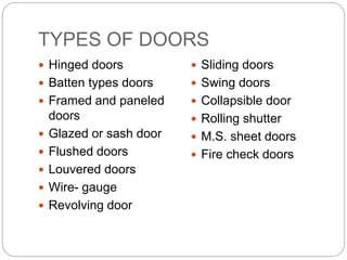 Report on doors | PPTX