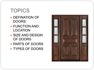Report on doors | PPTX