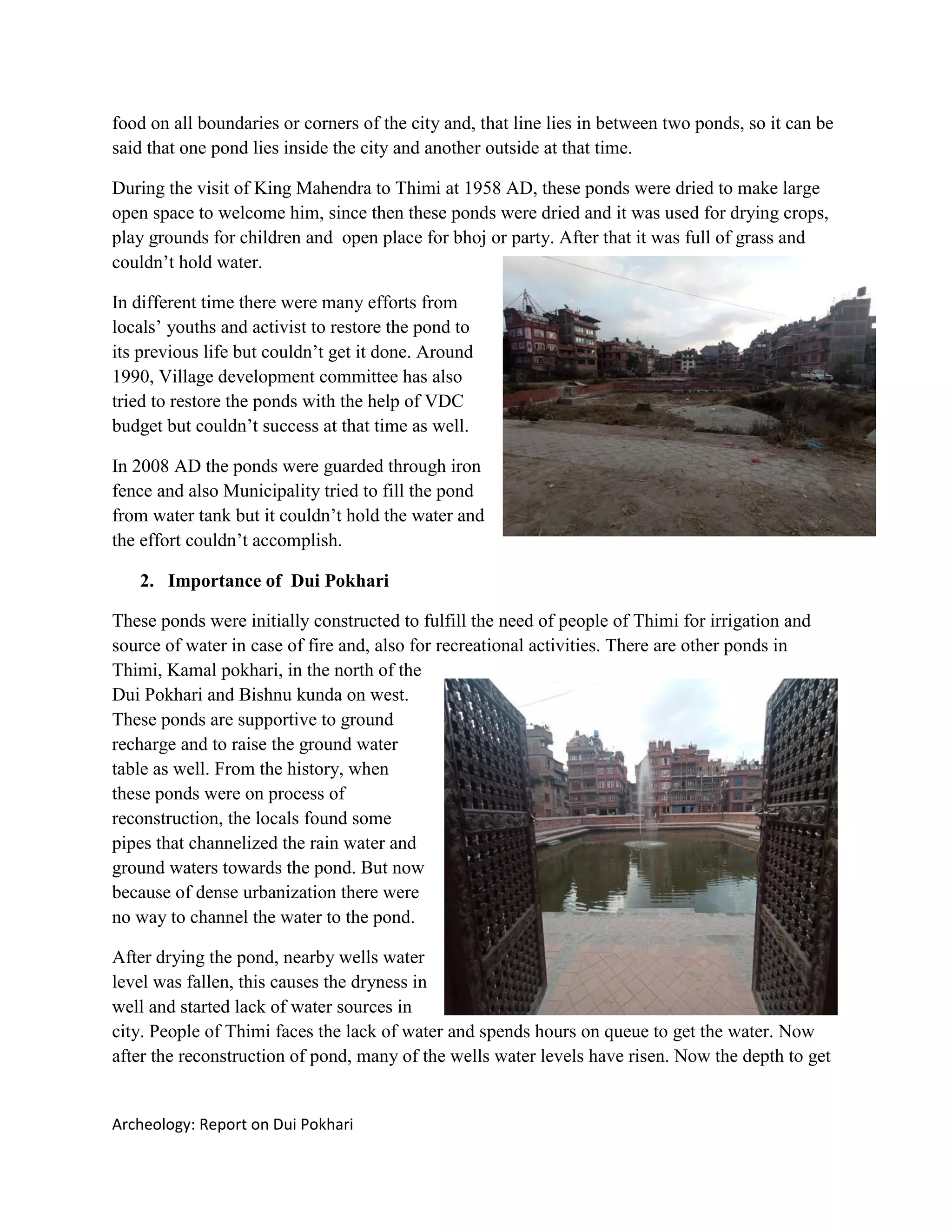 Report on dui pokhari ( nigu pukhu ) | PDF