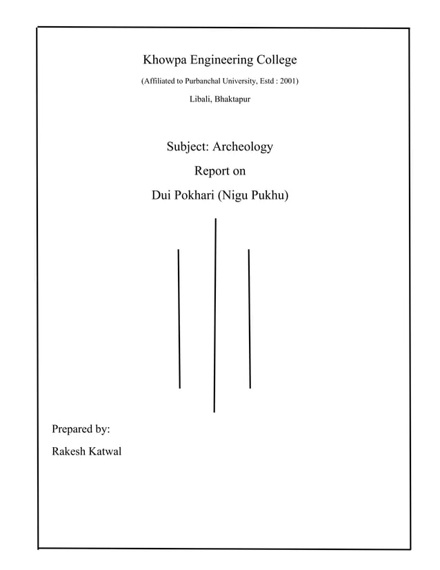Report on dui pokhari ( nigu pukhu ) | PDF