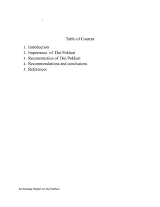 Report on dui pokhari ( nigu pukhu ) | PDF