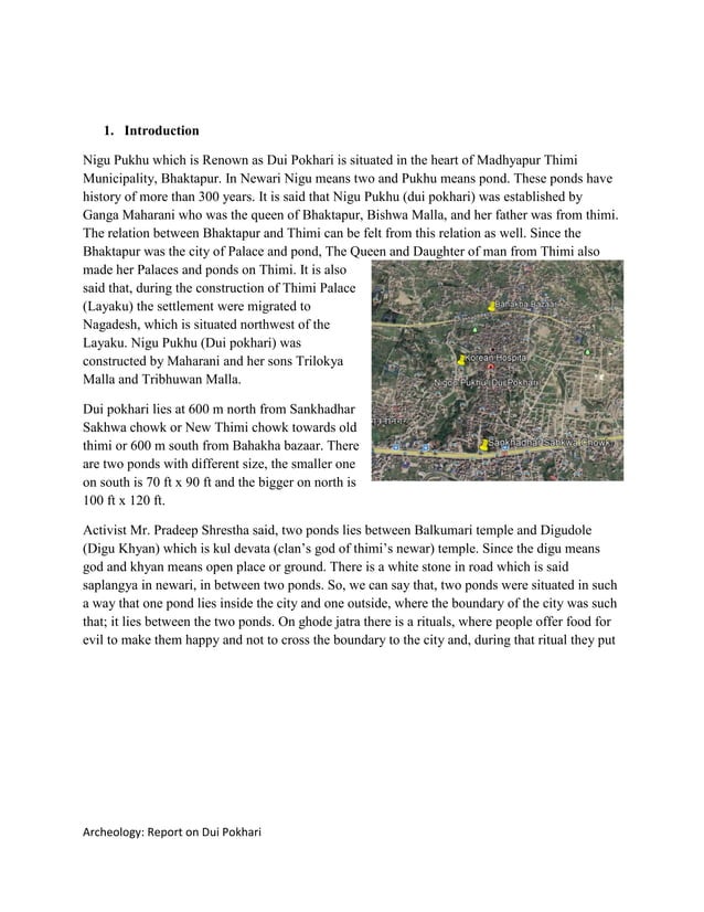 Report on dui pokhari ( nigu pukhu ) | PDF