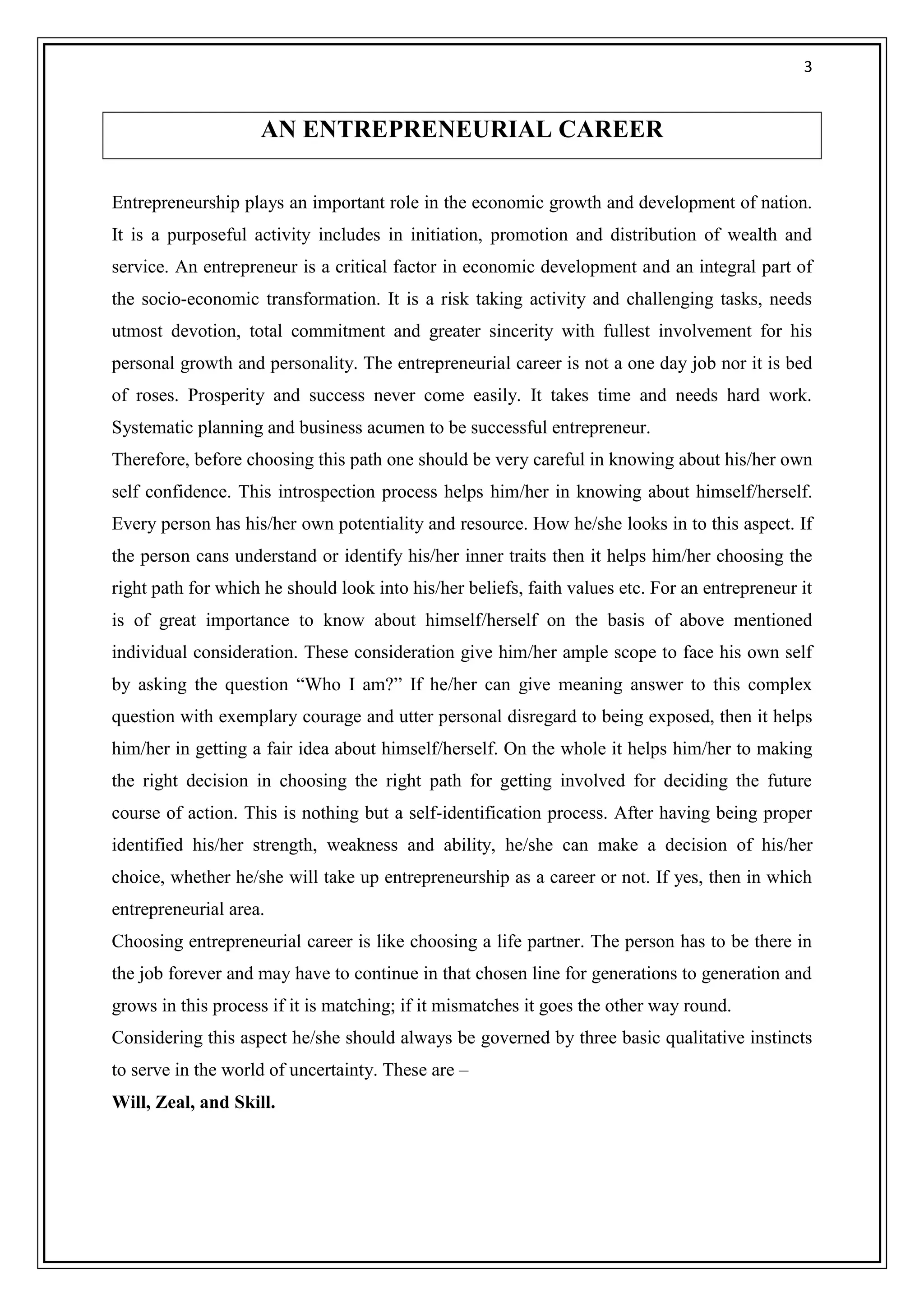 Report on entrepreneurship | PDF