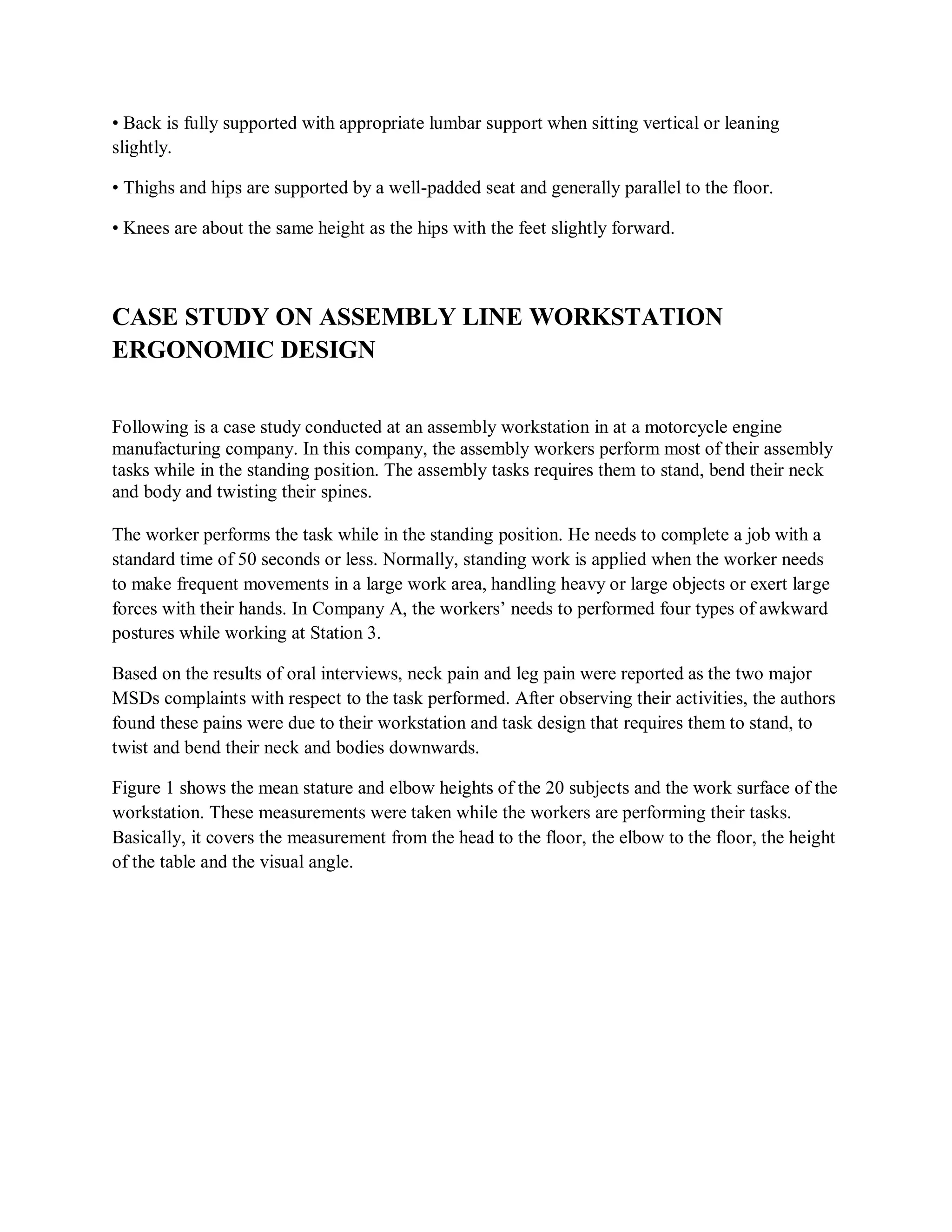 Report on ergonomic design of workstations | PDF