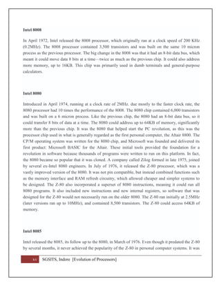 Report on evolution of processor by sandesh agrawal | PDF