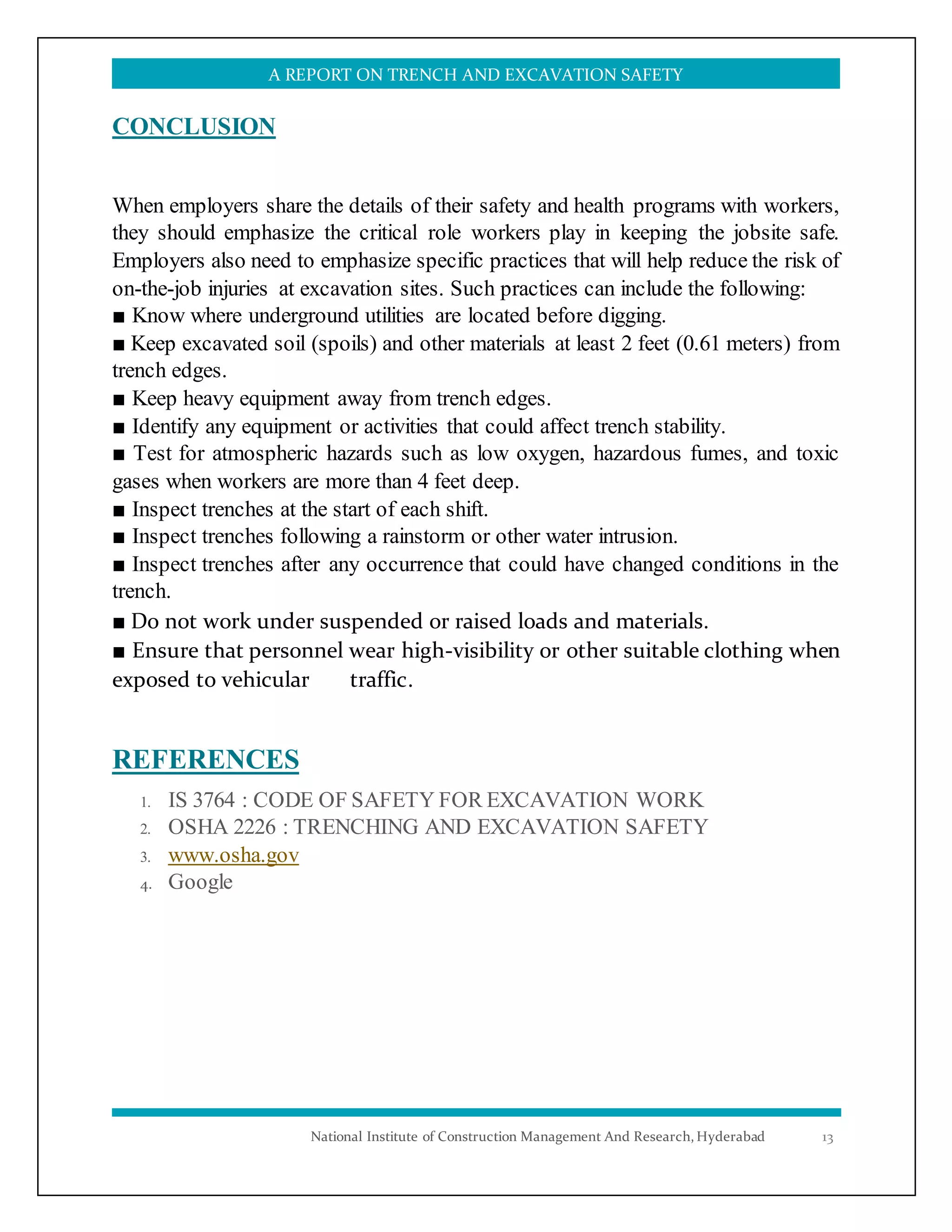 Report on excavation | DOCX