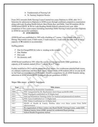 Report on field visit to rural health training centre najafgarh | PDF
