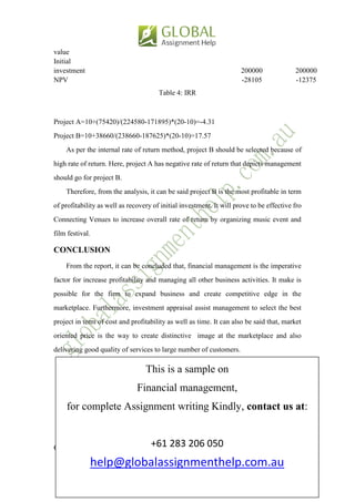 Report on financial management | PDF | Business Accounting & Finance ...