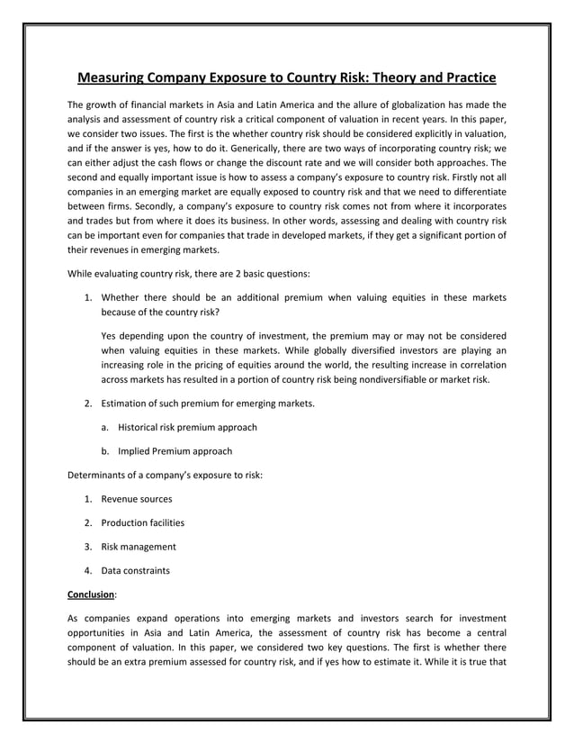 Report on financial research paper | PDF