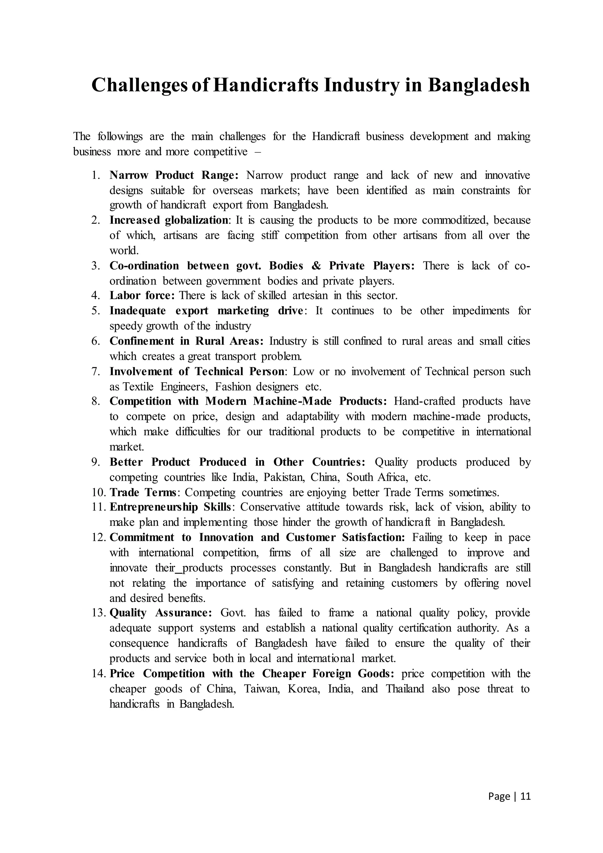 Report on handicraft industry Tipu | DOCX