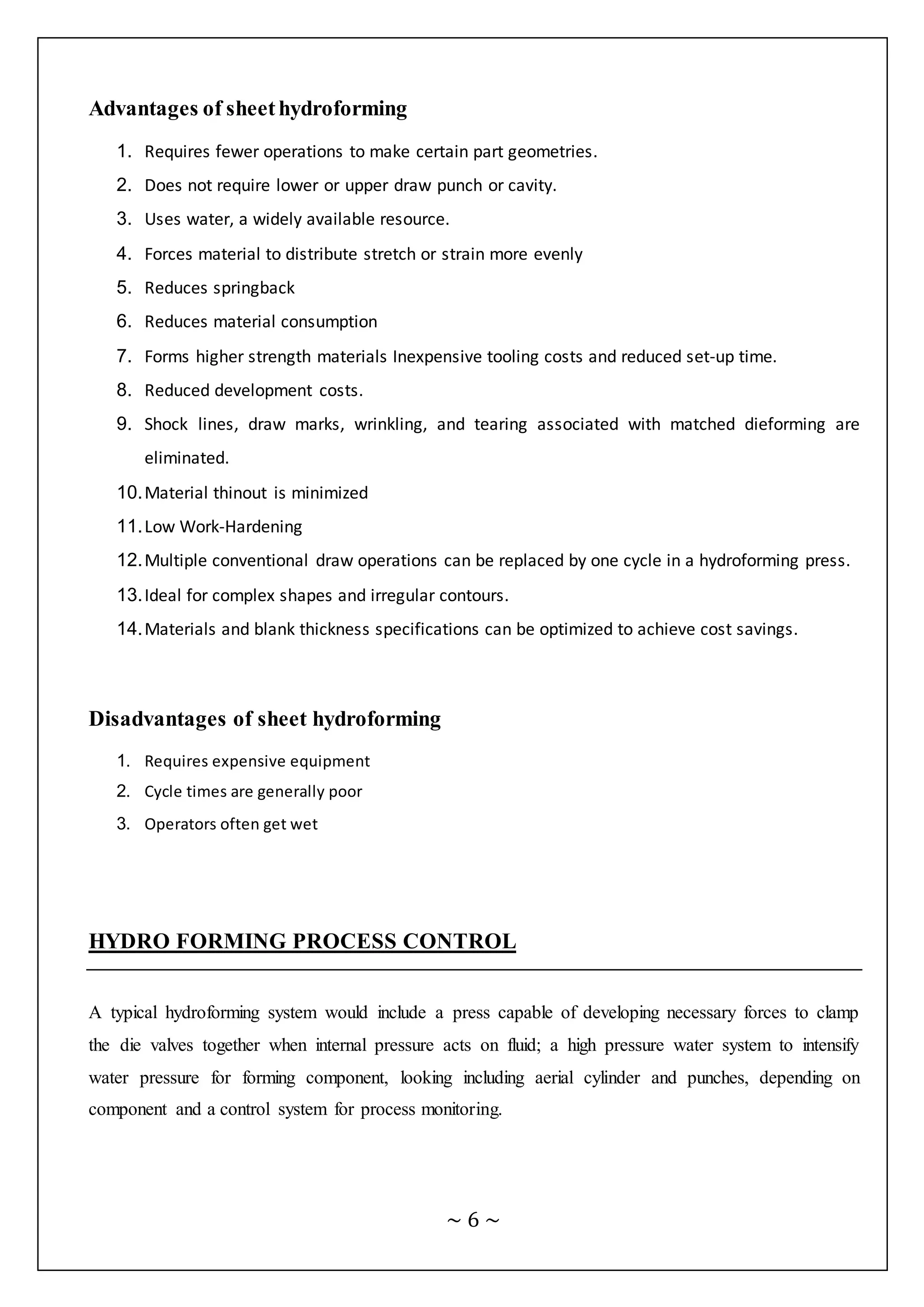 Report on hydroforming | DOCX