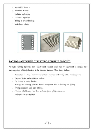 Report on hydroforming | DOCX