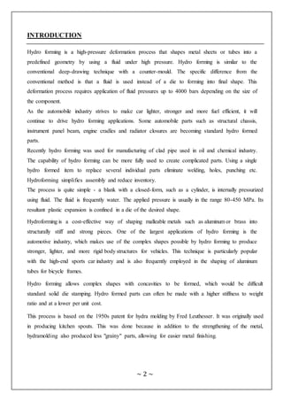 Report on hydroforming | DOCX