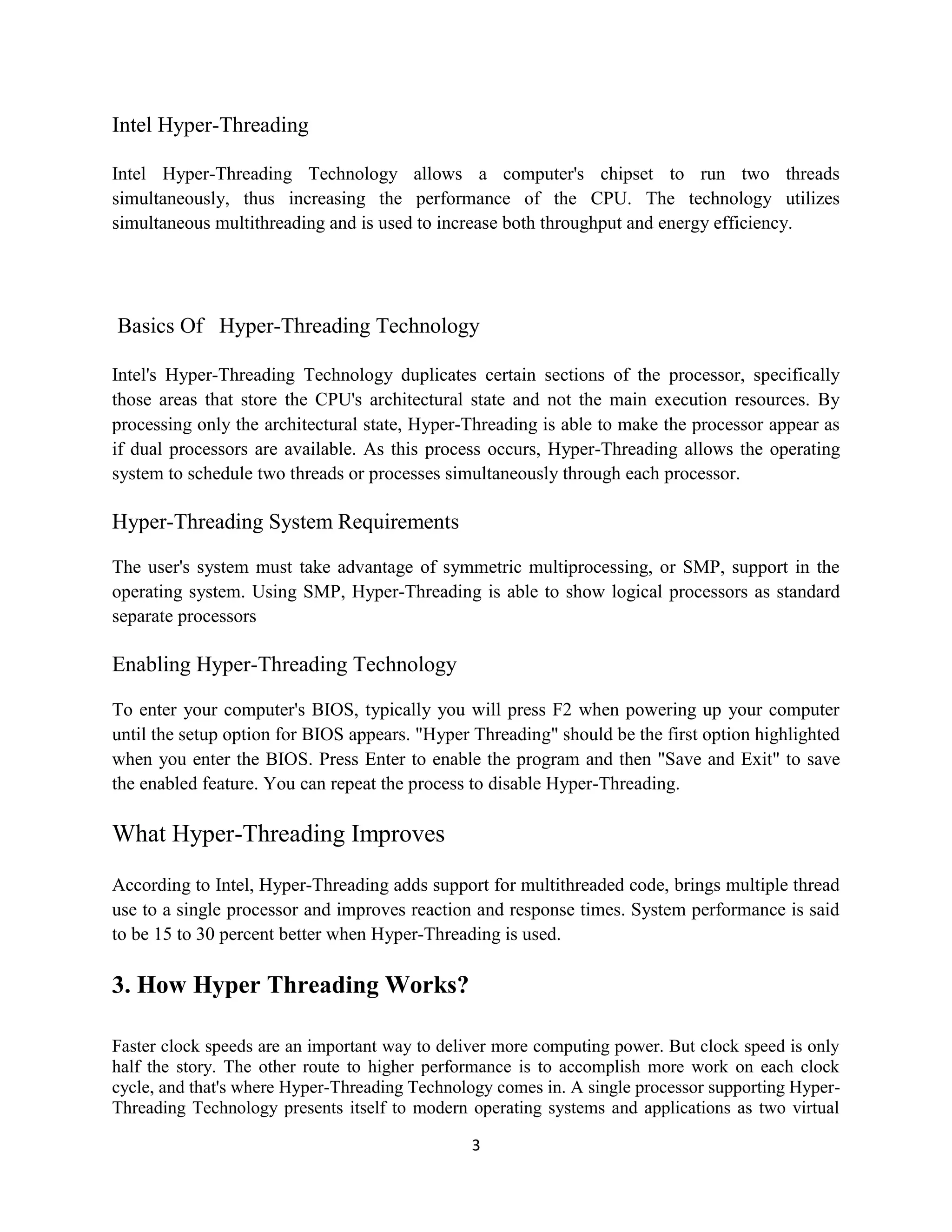 Report on hyperthreading | DOCX