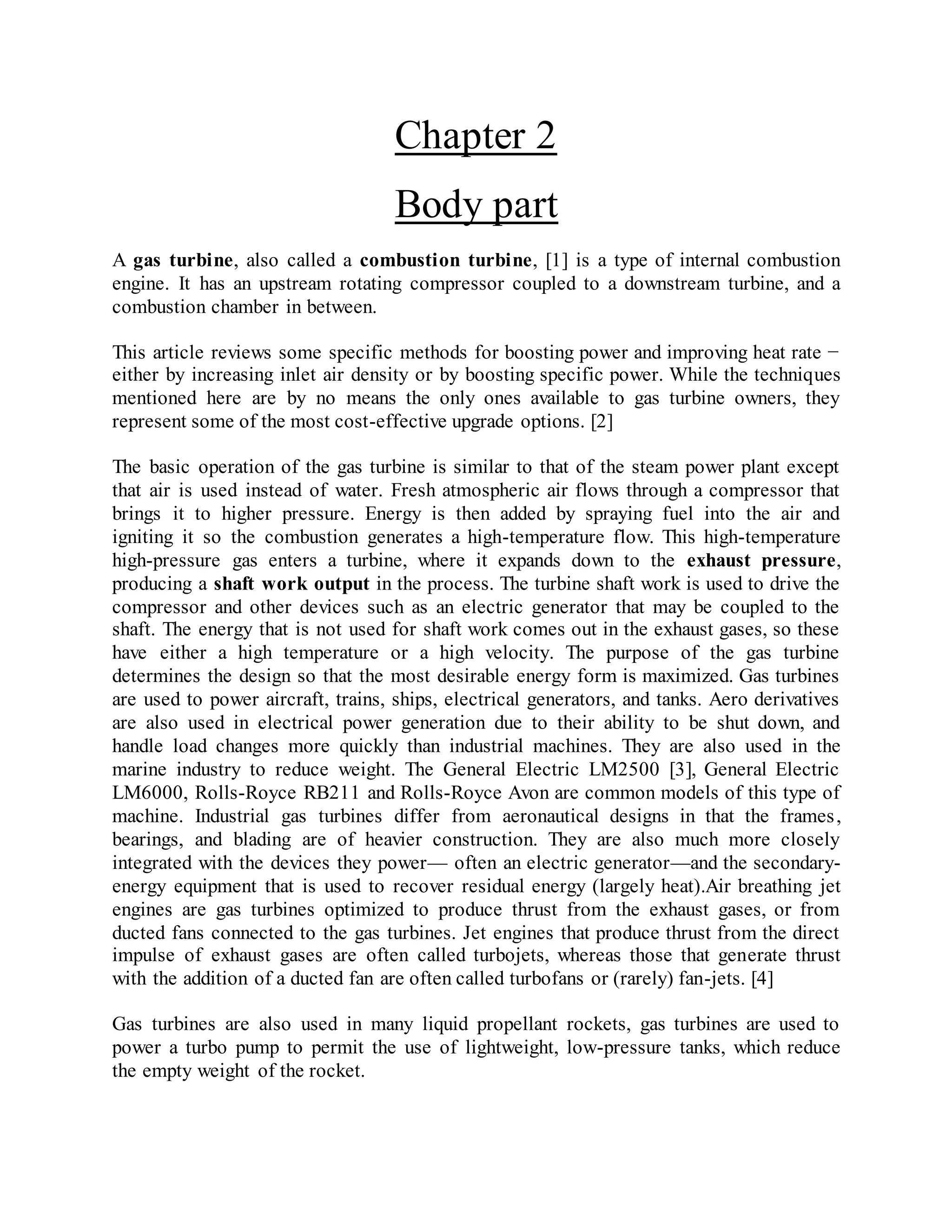 Report on improved efficiency of gas turbine final | DOCX
