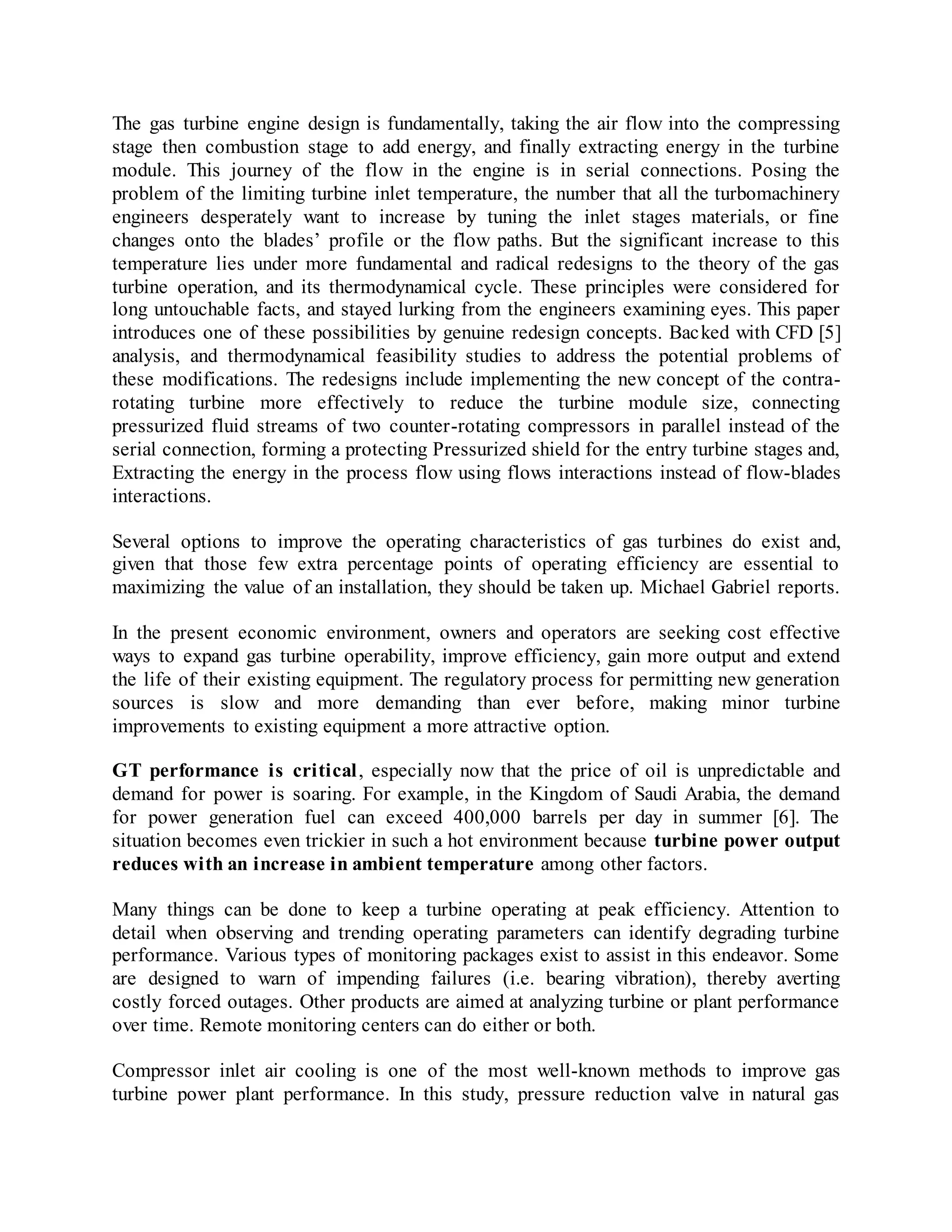 Report on improved efficiency of gas turbine final | DOCX