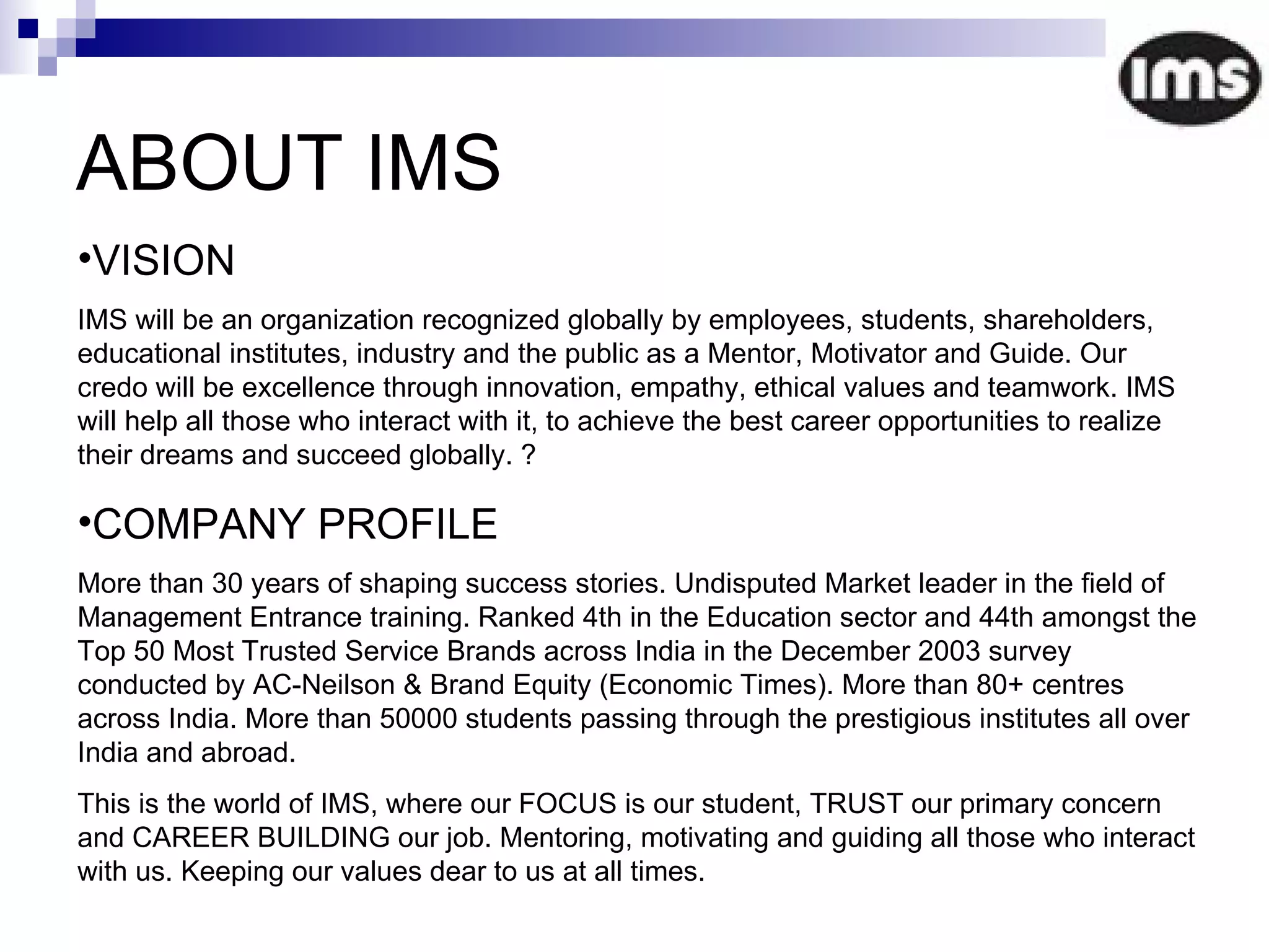Report On Ims | PPT