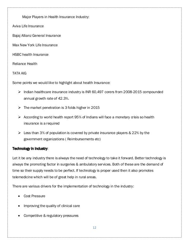 Report on Indian health-care industry