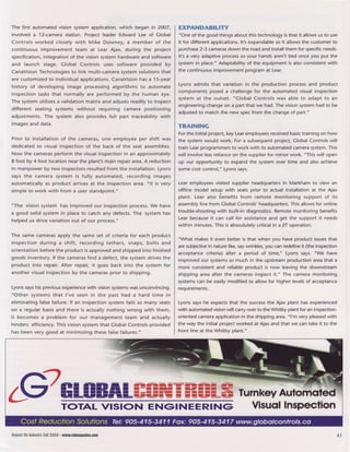 Report On Industry Magazine Vision System Solutions At Lear Plants ...