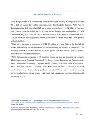 Report on information systems innovation at Airtel IT Bangladesh | PDF
