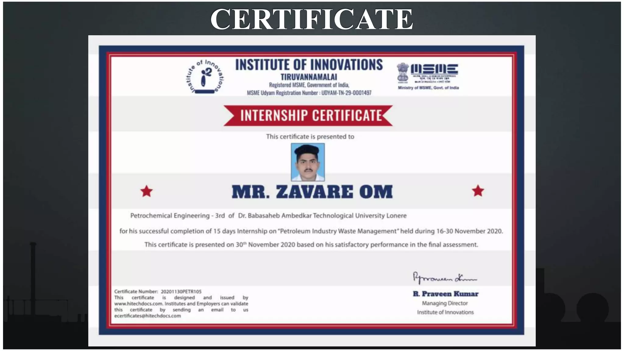 Presentation - Waste Management in Petroleum Refinery. | PPTX