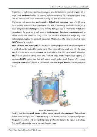Report on Internship on Waste Management in Petroleum Refinery. | PDF