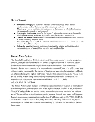 Report on intranet | DOCX | Web Hosting | Internet