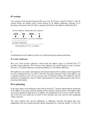 Report on ip addresses | PDF