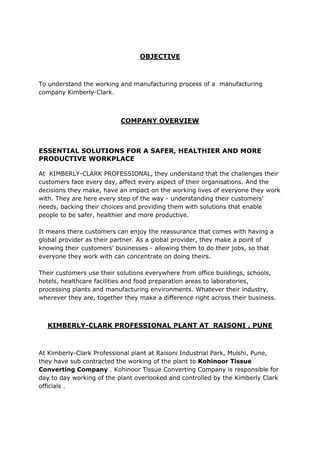 Report on kimberly clark | PDF