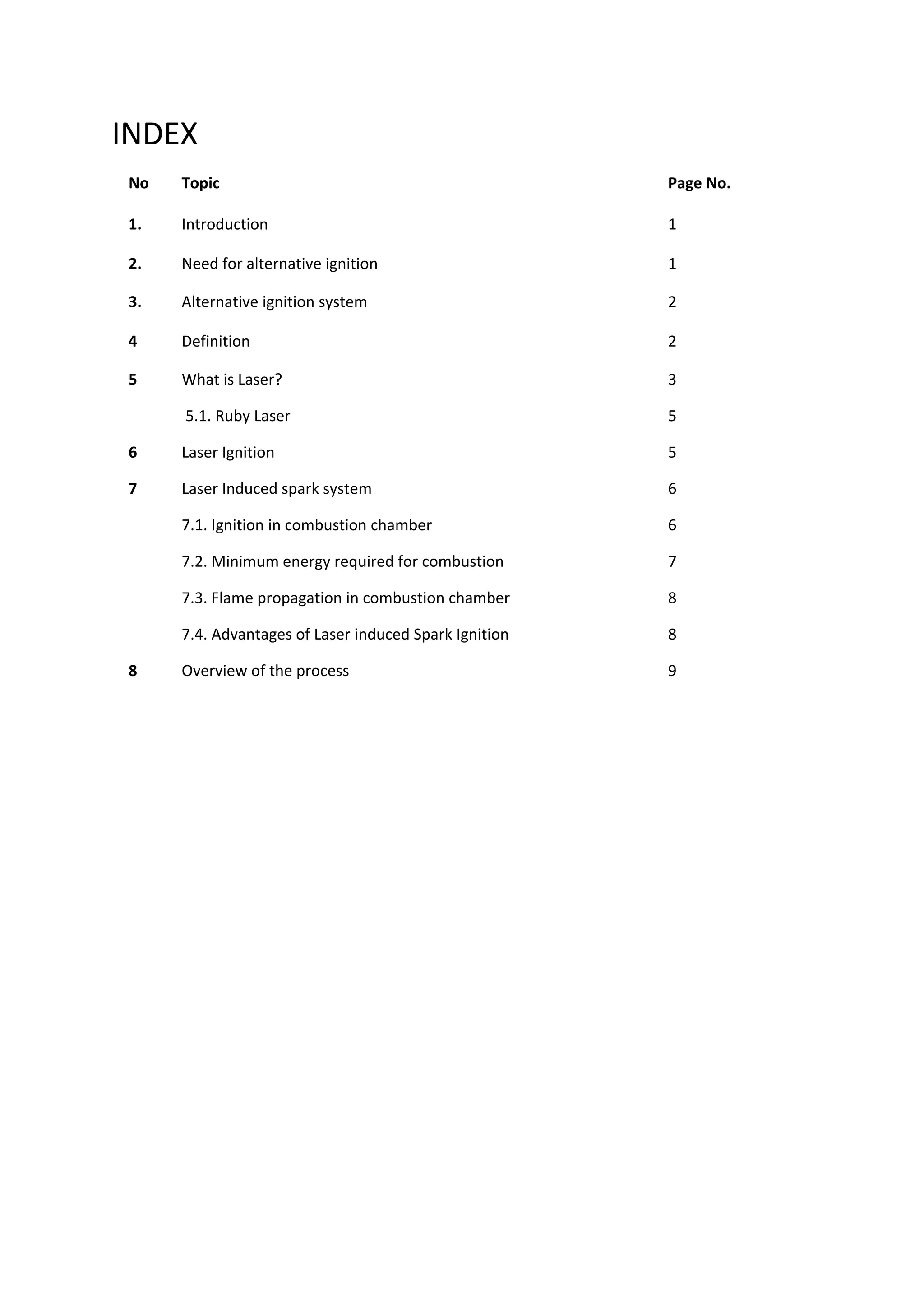 Report on laser ignition system | PDF