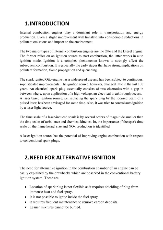 Report on laser ignition system | PDF