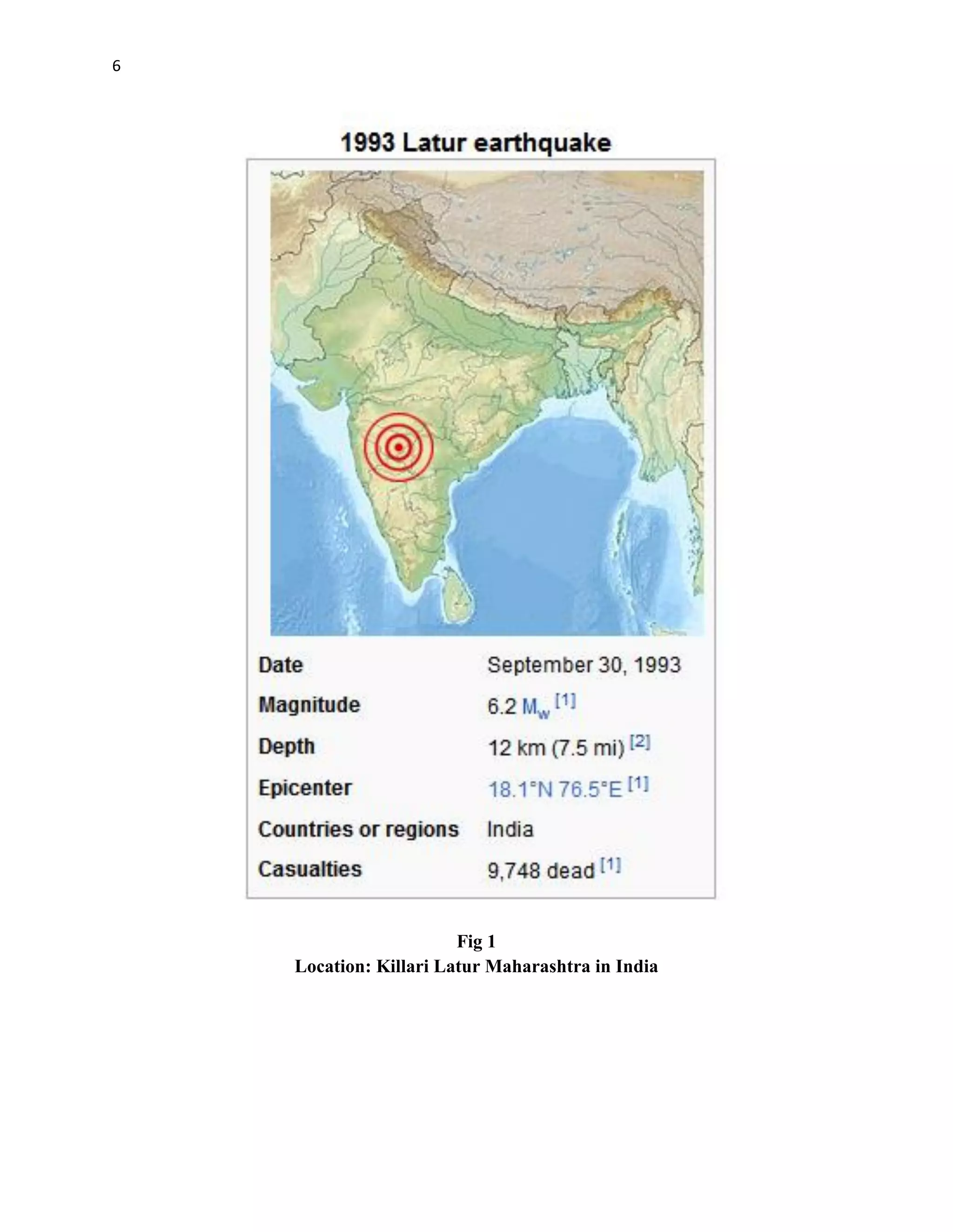 LATUR-KILLARI EARTHQUAKE 1993 REPORT | PDF